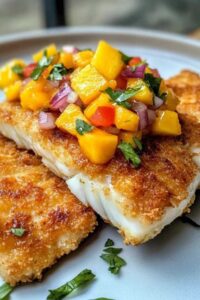 Coconut Crusted Fish with Mango Salsa