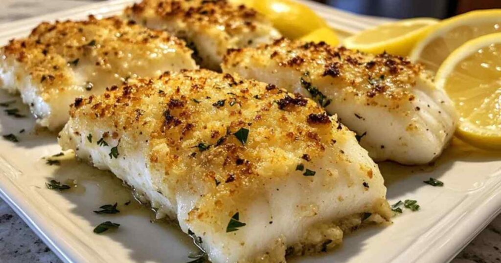 Garlic Parmesan Crusted Fish Fillets