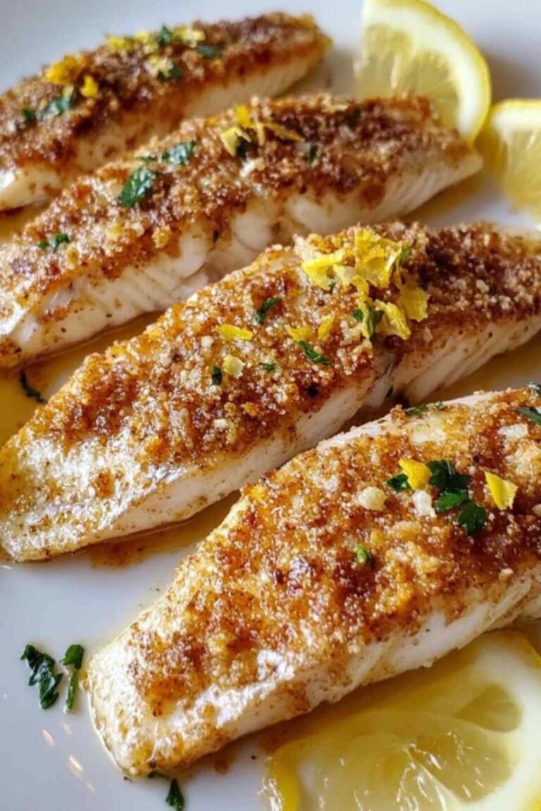 Garlic Parmesan Crusted Fish Fillets