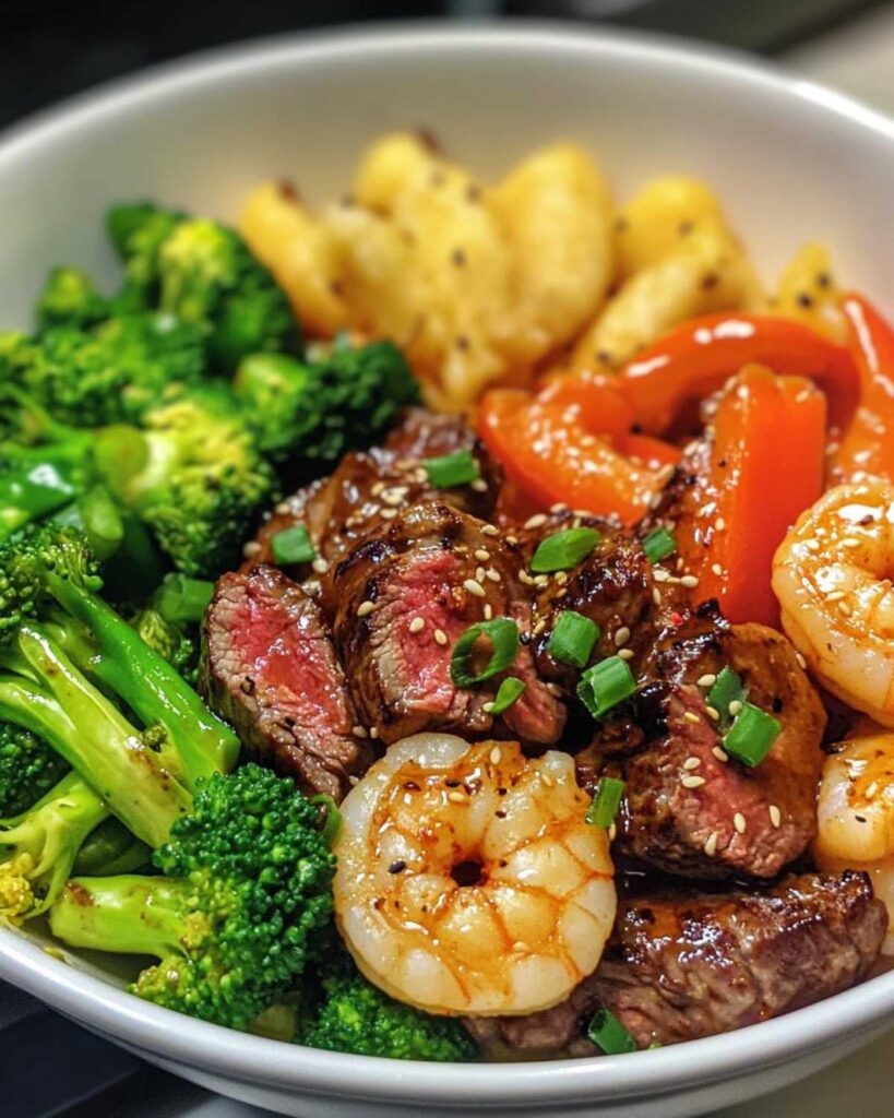 High Protein Steak and Shrimp Stir Fry with Teriyaki Glaze Bliss ...