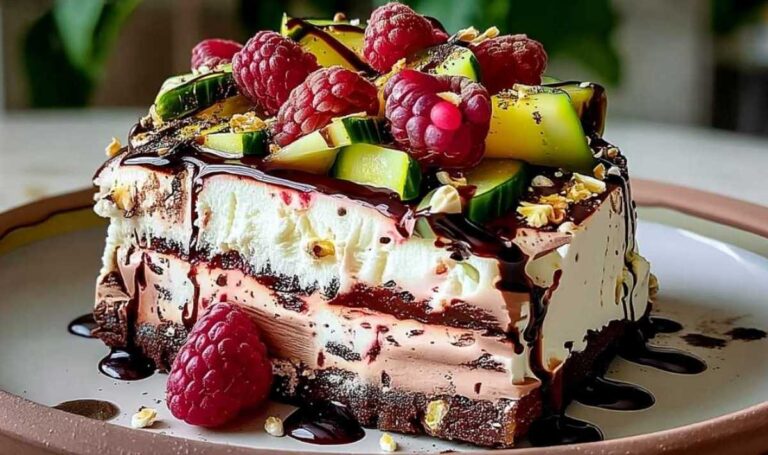 Chocolate Raspberry Mousse Cake with Dark Mirror Glaze