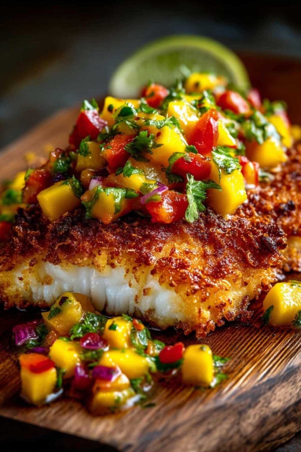 Easy 5-Step Coconut Crusted Fish with Mango Salsa
