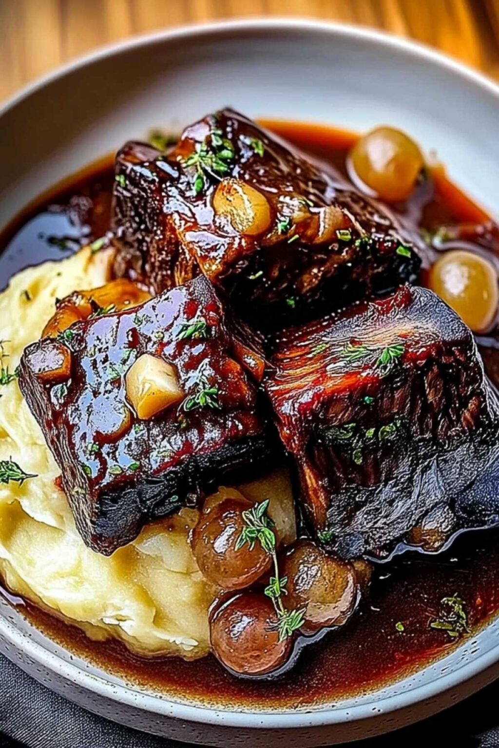Braised Short Ribs with Garlic Mash – Fall-Apart Tender