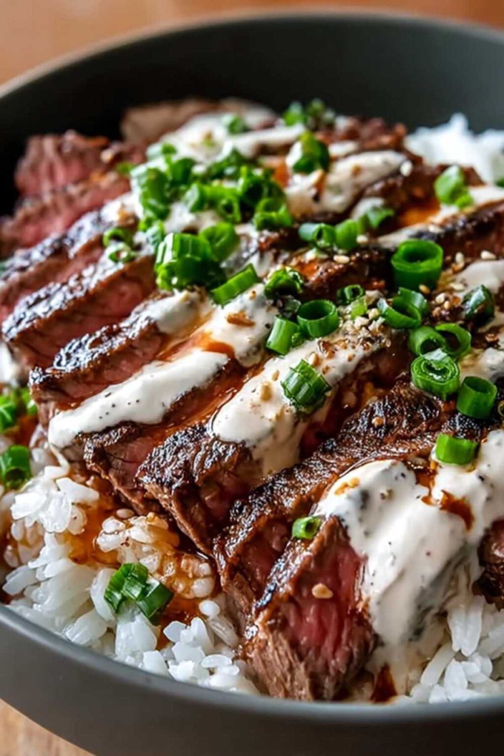 Korean BBQ Steak Rice Bowls with Spicy Cream Sauce – 30 Min