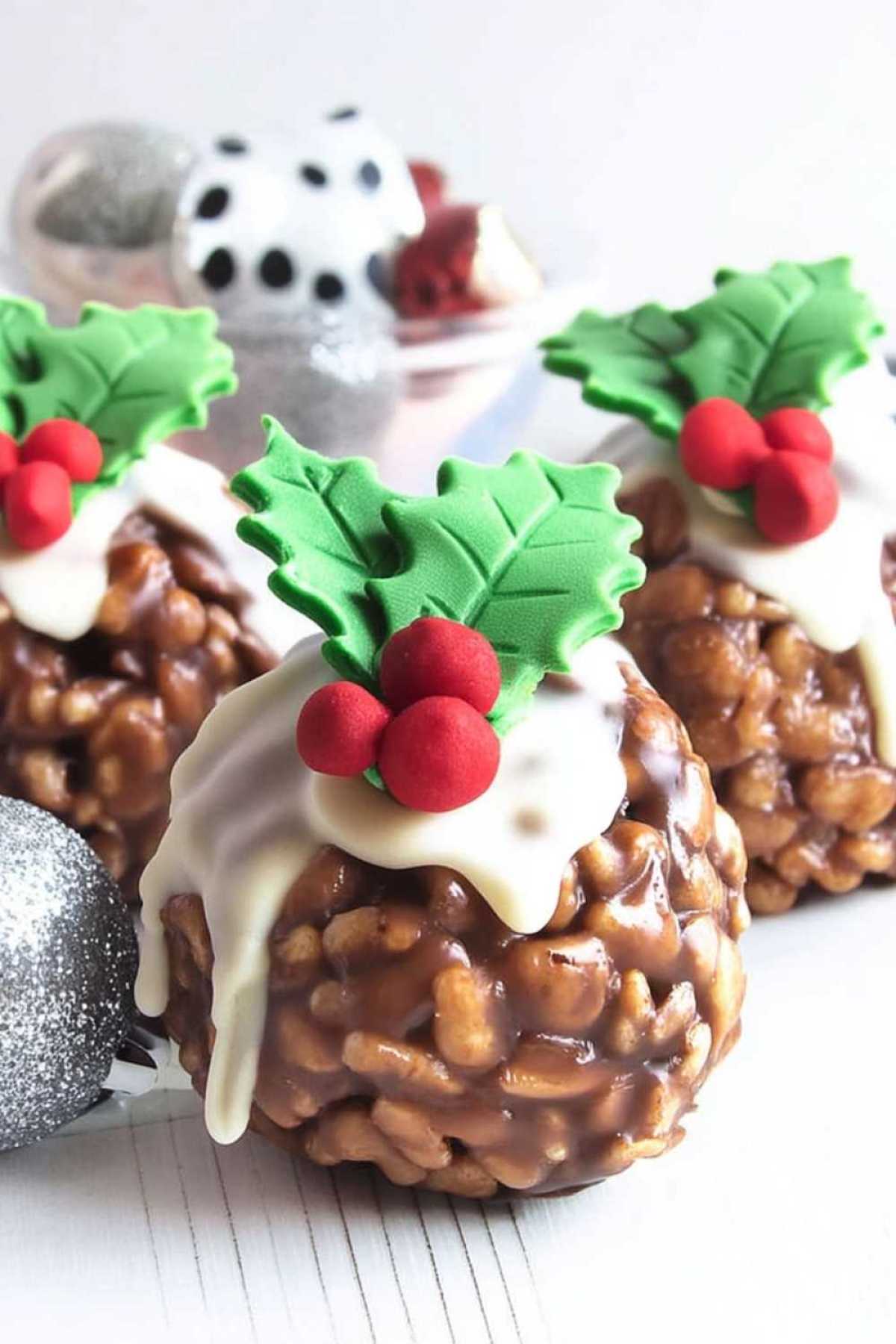 Rice Krispie Christmas Puddings – No-Bake Holiday Fun