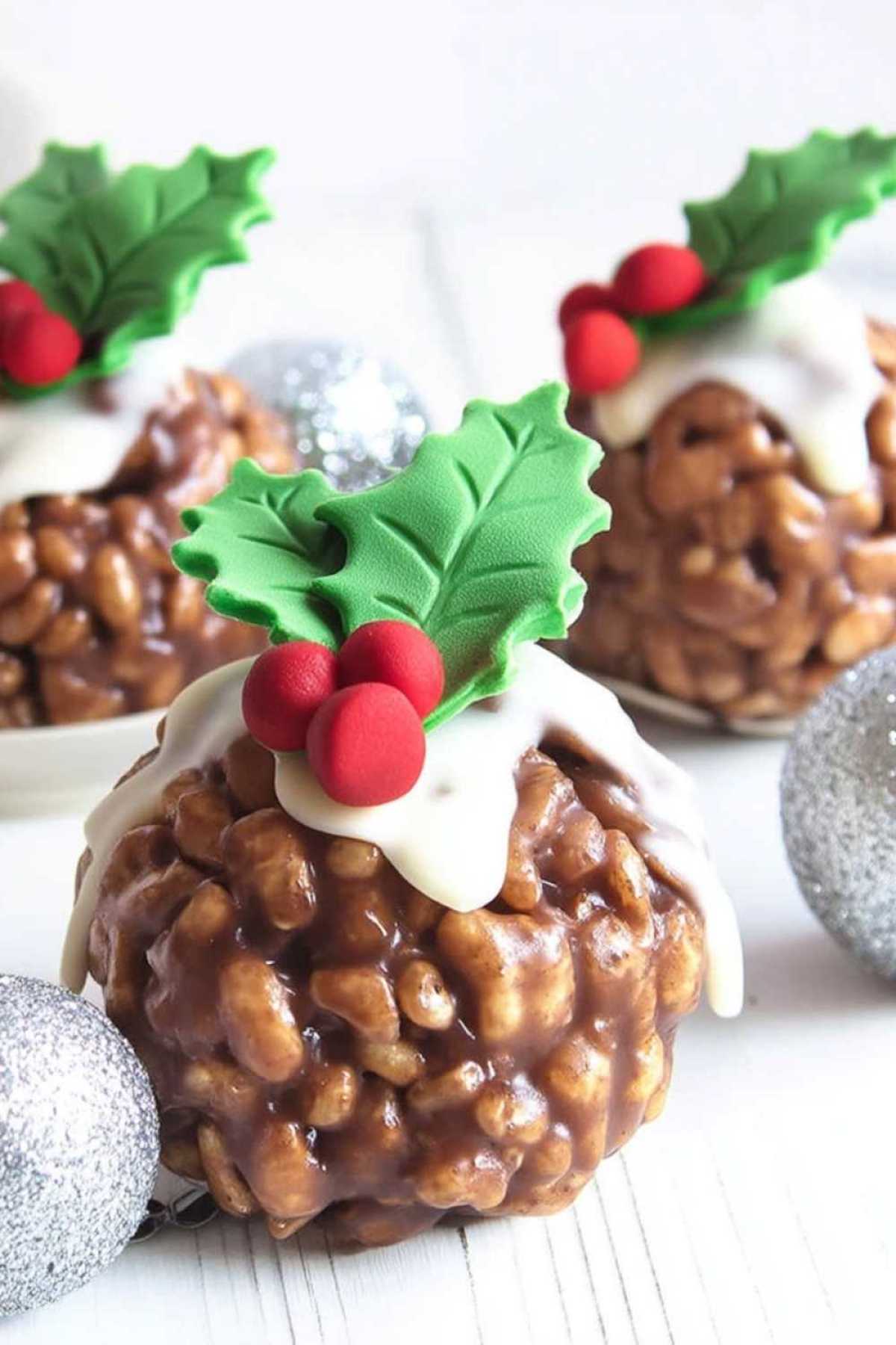 Rice Krispie Christmas Puddings – No-Bake Holiday Fun