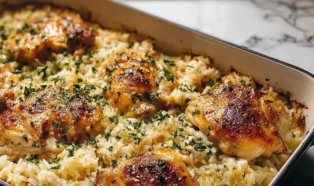 Garlic Butter Chicken and Rice Casserole: Easy One-Dish Dinner Recipe