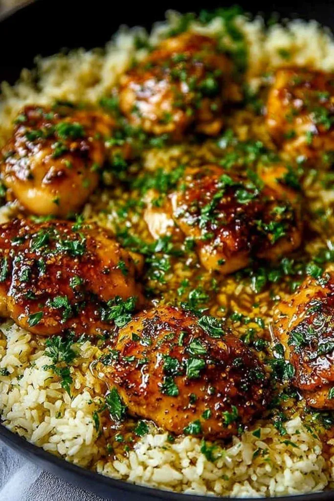 One Pan Honey Butter Garlic Chicken Rice: Easy 45-Minute Weeknight Dinner