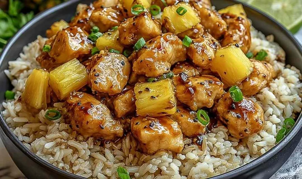Pineapple Chicken and Rice - Easy High Protein One-Pan Dinner