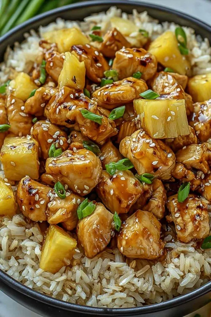 Pineapple Chicken and Rice - Easy High Protein One-Pan Dinner