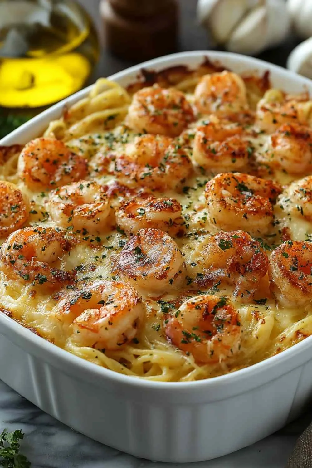 Shrimp Scampi Pasta Bake - Easy Cheesy Garlic Recipe in 45 Minutes