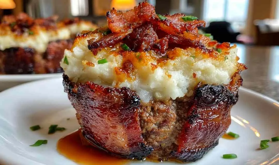 Smoky Bourbon BBQ Bacon Wrapped Meatloaf Cupcakes (Easy High-Protein)