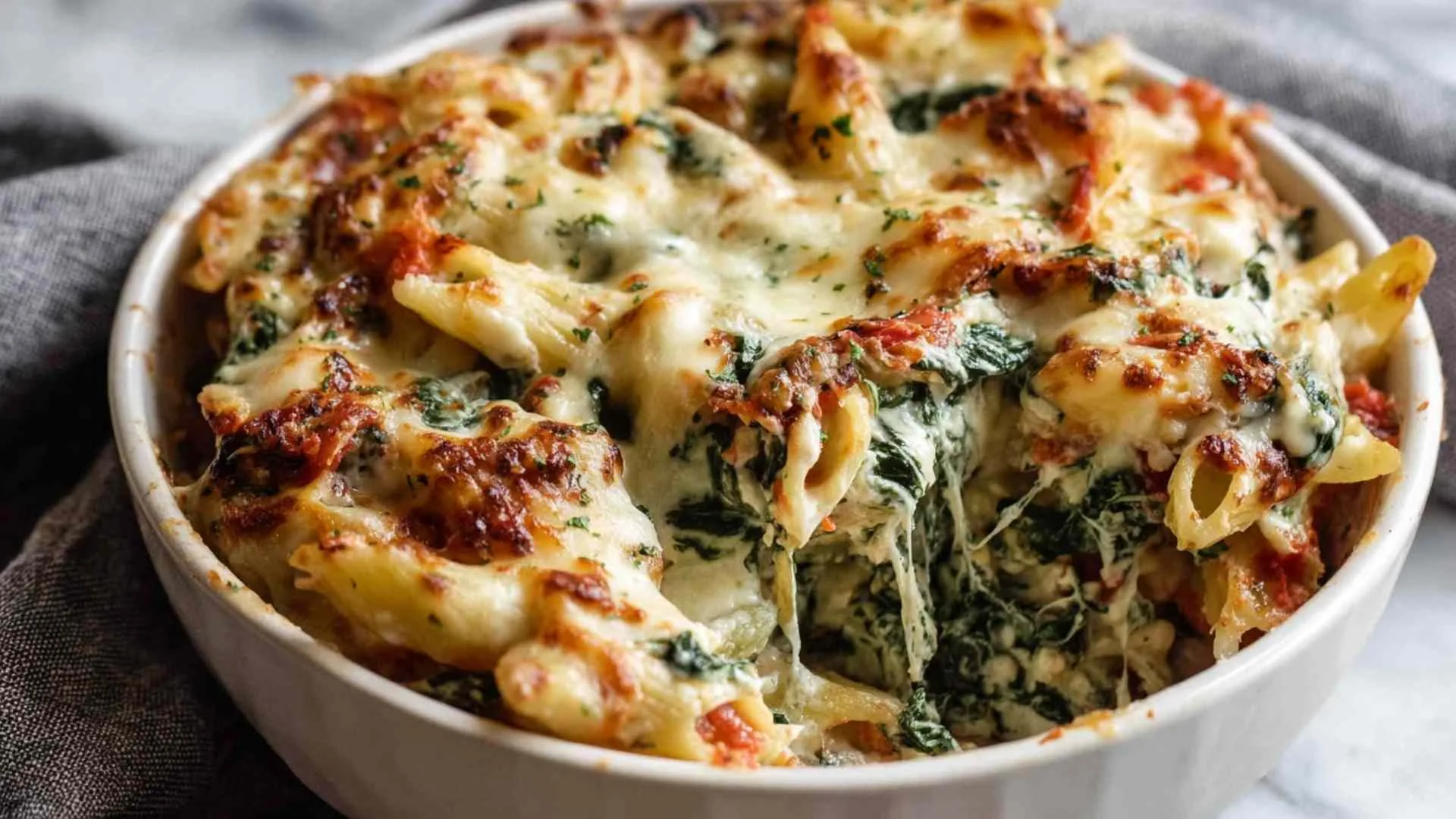 Spinach Ricotta Pasta Bake (Easy Weeknight Dinner)